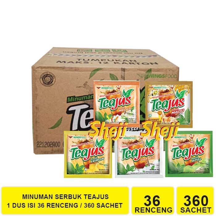 Jual 1 DUS ISI 360 SACHET MINUMAN SERBUK TEA JUS / TEAJUS | Shopee ...