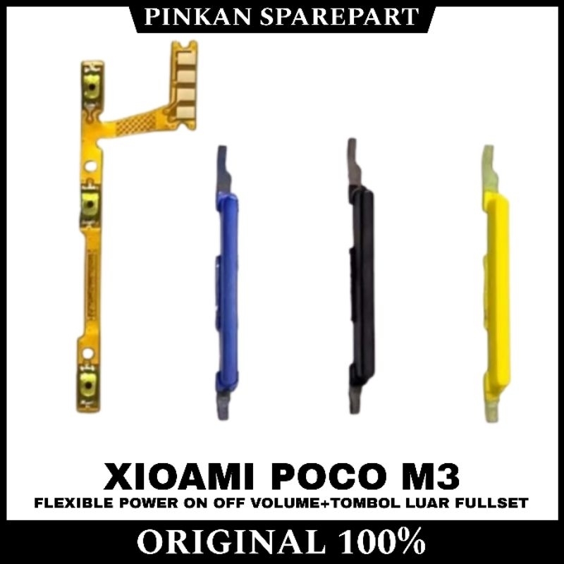 Jual Flexible On Off Volume + Tombol Luar Xiaomi Poco M3 (Fullset Luar Dalam) | Shopee Indonesia