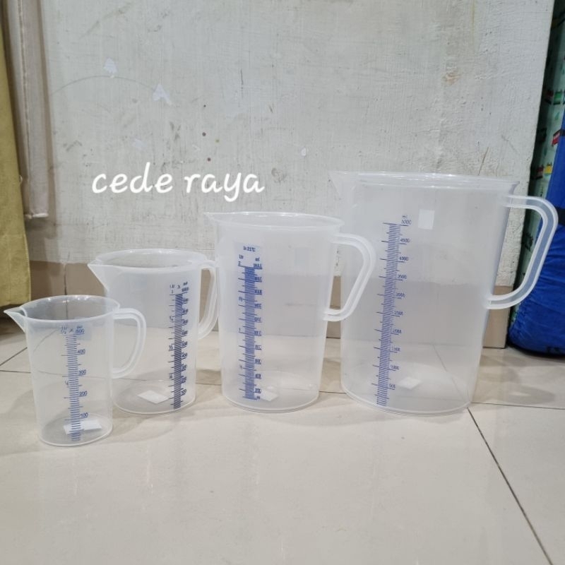 Jual gelas ukur / takaran air plastik green leaf tebal kuat 500 ml 1000 ml 2000 ml 3000 ml 5000 ...