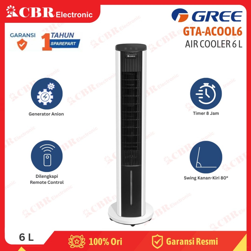 Jual GREE TOWER AIR COOLER 6L GTA-ACOOL6 ( Remote - Timer ) | Shopee ...