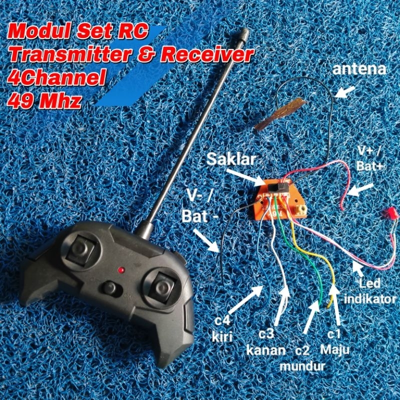 Jual Modul SET Remote Control 4 Channel. untuk RC mainan 4 saluran ...