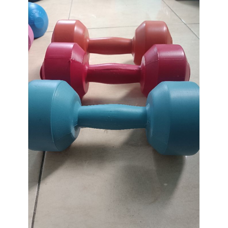 Jual Barbel Dumbel plastik pvc 3kg aneka Warna | Shopee Indonesia