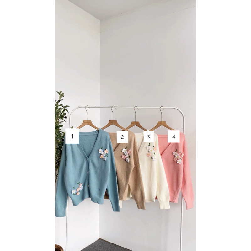 Jual cardigan bunga new Rum anya | Shopee Indonesia