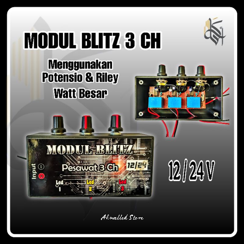 Jual Modul Lampu Blitz Pesawat 3 Channel Menggunakan Potensio dan Relay ...