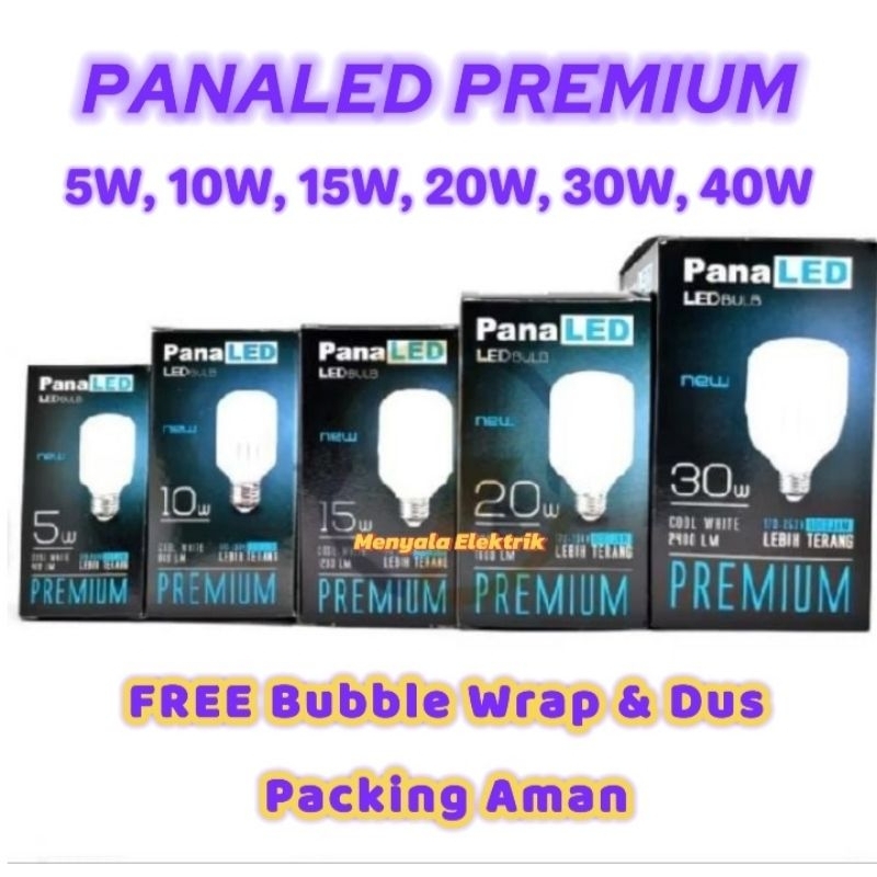 Jual Lampu Bohlam LED Panaled Premium Putih 5W 10W 15W 20W 30W 40W Per Pcs | Shopee Indonesia