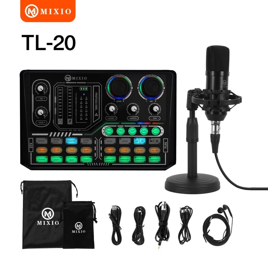Jual MIXIO TL-20 PAKET Soundcard Mikrofon Live Streaming | Shopee Indonesia