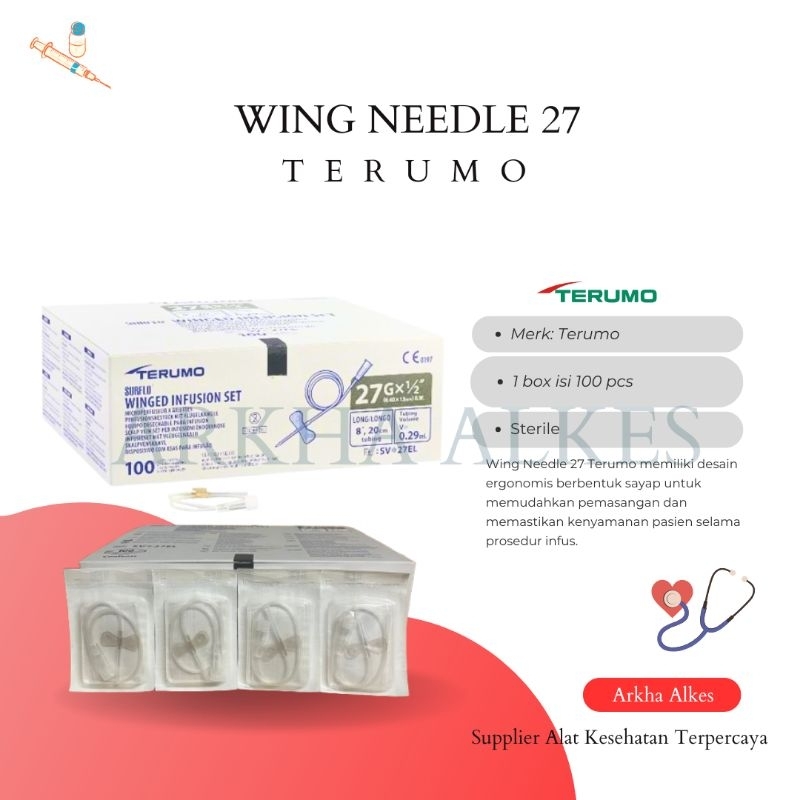 Jual Wing Needle 27G Terumo Needle Wing Harga/Box isi 100 pcs | Shopee Indonesia