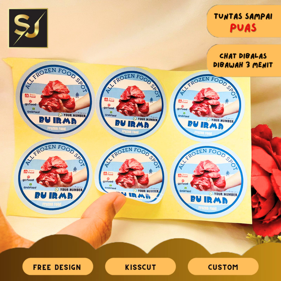 Jual 5-8 Sangjaya Sticker Label Makanan Beku Free Desain Produk Frozen ...