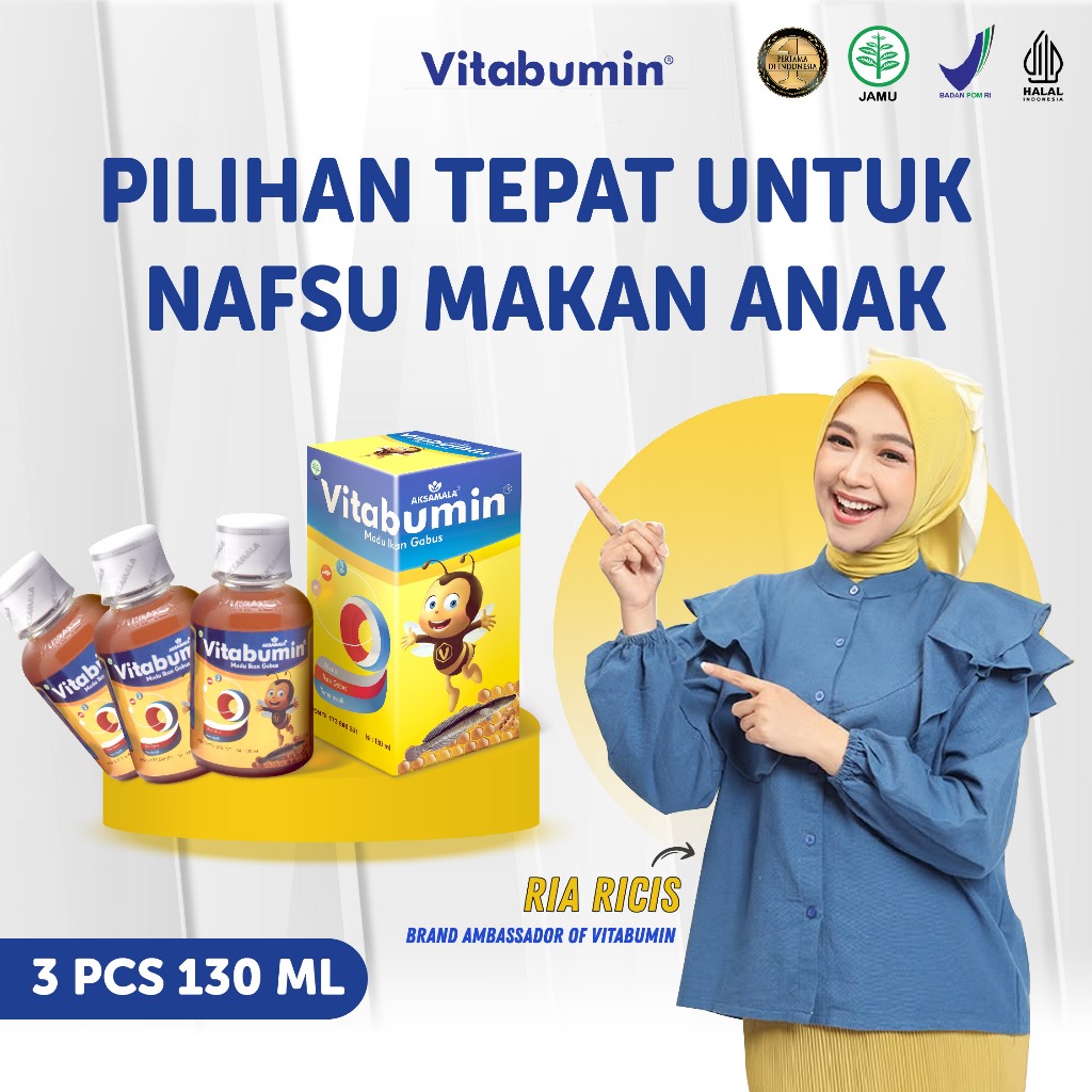 Jual Vitabumin 130ml - 3 Pcs/BOTOL Penambah Nafsu Makan Anak | Shopee Indonesia