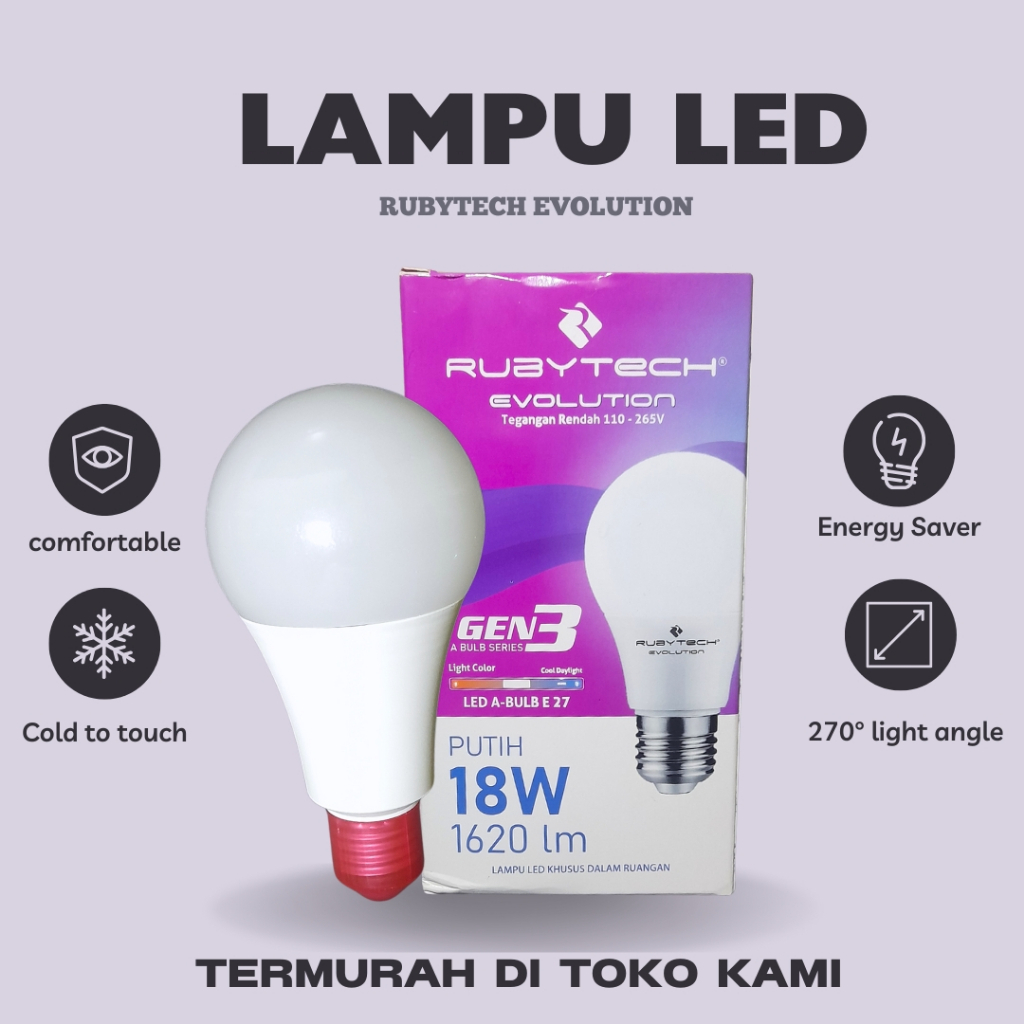 Jual Lampu LED A-Bulb Rubytech Evolution 3W - 30W | Shopee Indonesia
