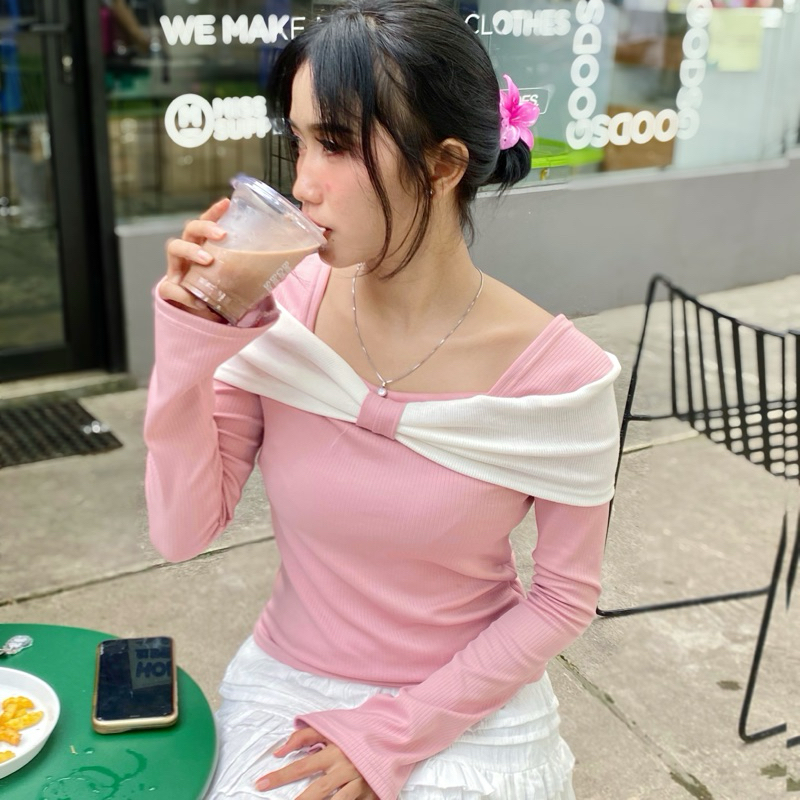 Jual CELI SABRINA TOP LONG SLEEVE | LONG SLEEVE WANITA COQUETE MODEL ...