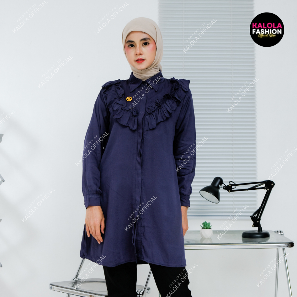 Jual Kalola - Alina kemeja rampel polos rayon twill nyaman di pakai ...
