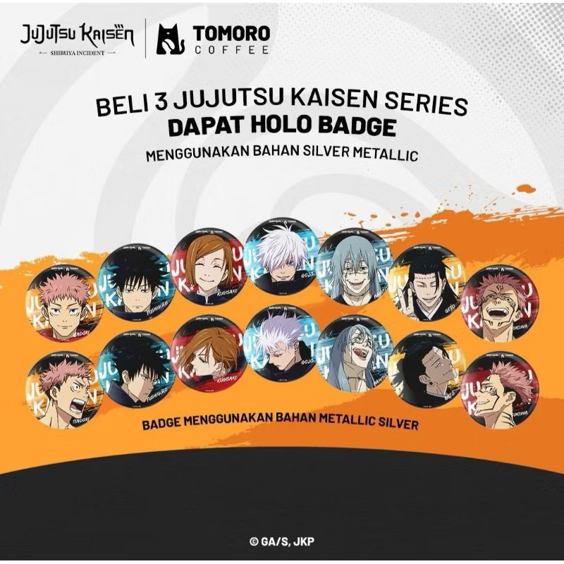 Jual Pin Badge Tomoro x Anime Jujutsu Kaisen JJK Satoru Gojo Yuji Geto ...