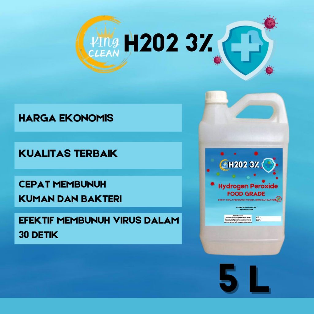 Jual Hidrogen peroksida 3% / H202 / Hydrogen peroxide 5L ( KHUSUS GRAB ...