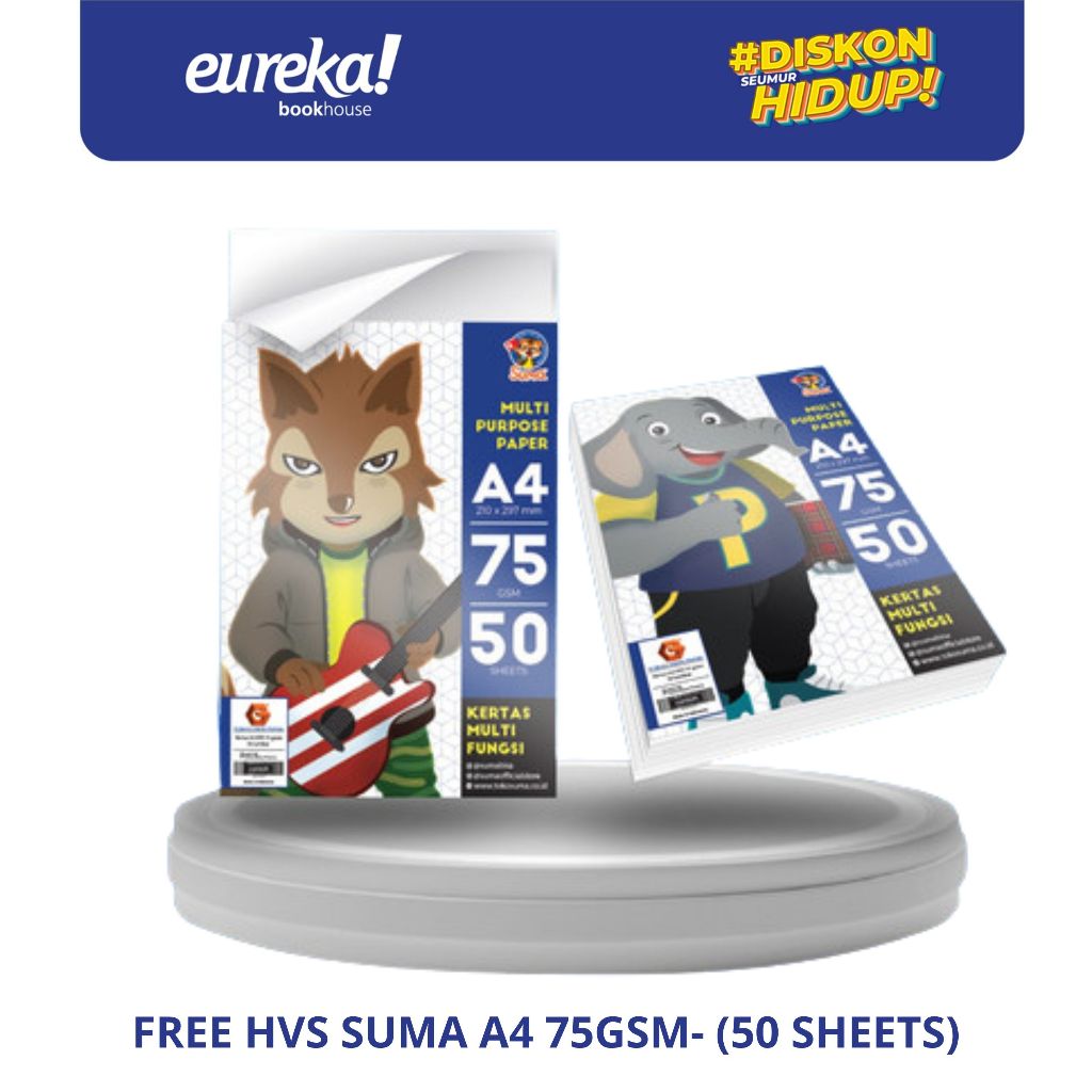 Jual FREE HADIAH KERTAS HVS SUMA A4 75GSM - (50 SHEETS) UNTUK SAHABAT EUREKA | Shopee Indonesia