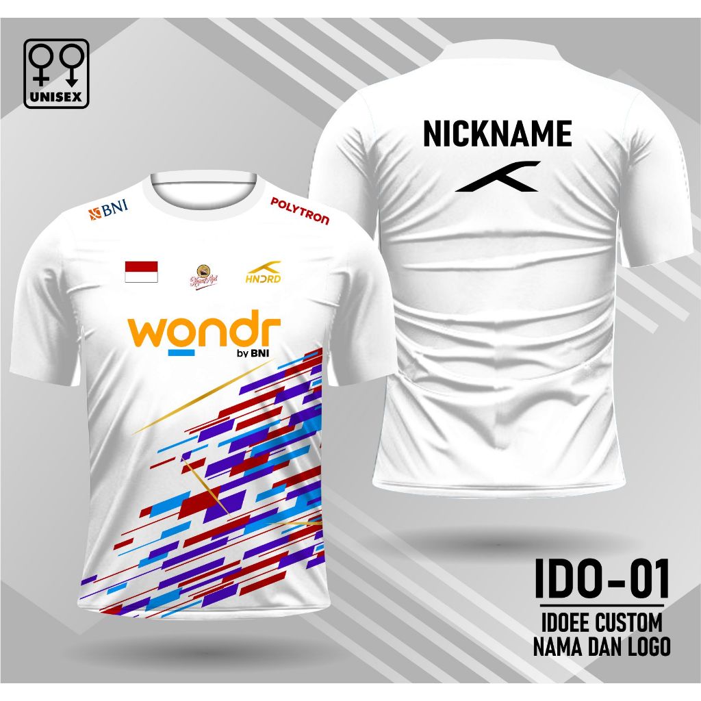 Jual jersey badminton india open 2025 kaos bulu tangkis india open free nama dan logo IDO-01 ...