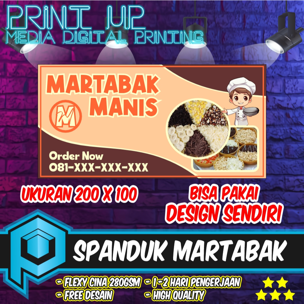 Jual SPANDUK BANNER MARTABAK UKURAN 200x100 COSTUM NAMA | Shopee Indonesia