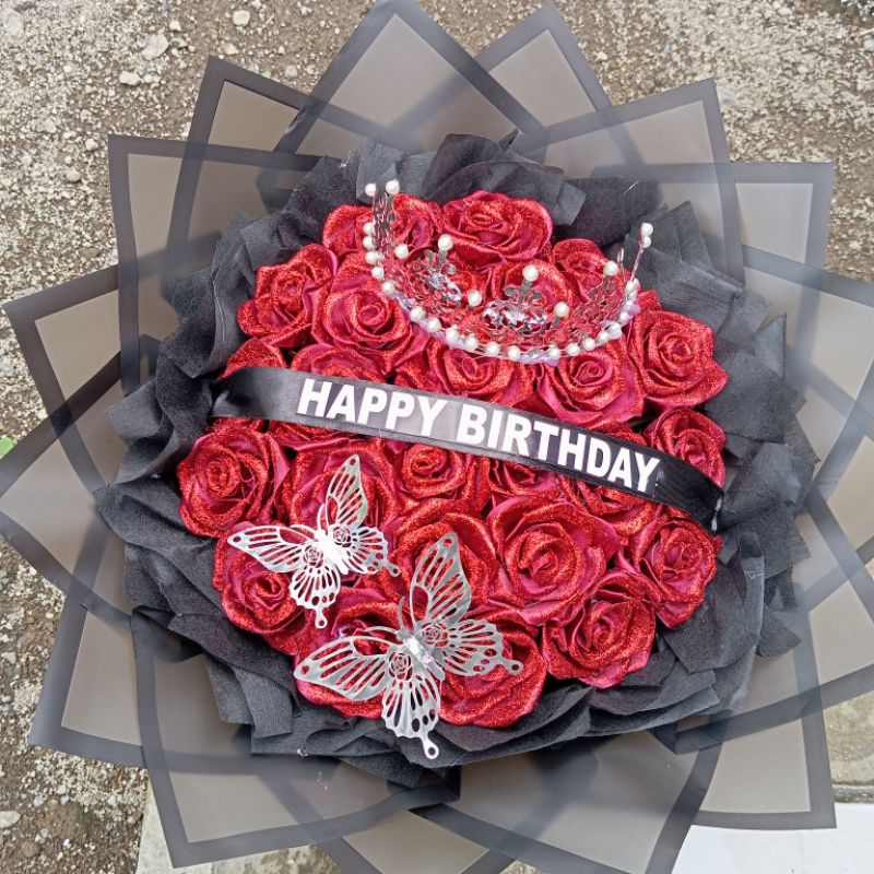 Jual BUKET PITA SATIN 25 TANGKAI/BUKET PITA SATIN VIRAL /BUKET BUNGA ...