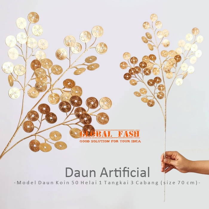 Jual Bunga Daun Artificial Love Gold / Tanaman Palsu Bunga Plastik ...