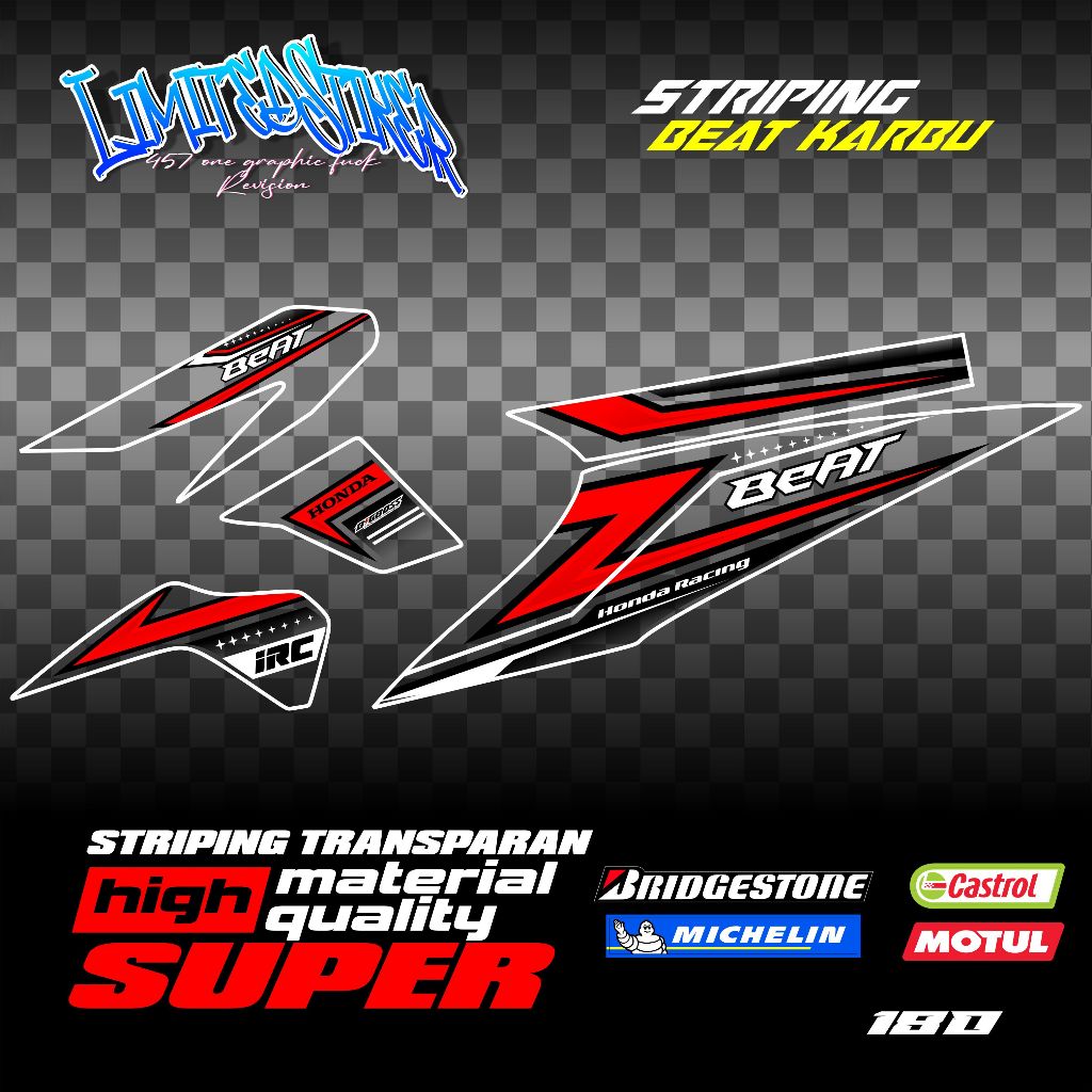 Jual Striping beat karbu transparan uv style simple modrn thailand ...