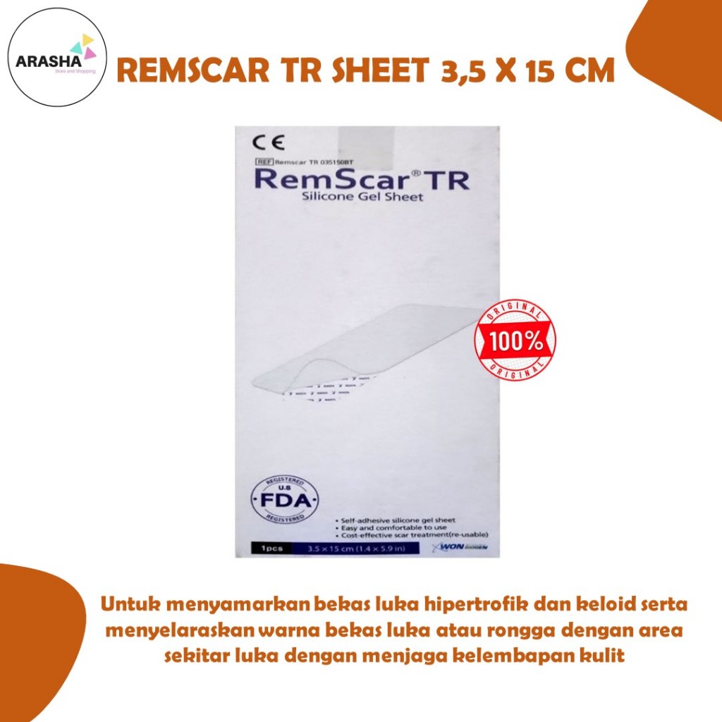 Jual REMSCAR TR SHEET 3,5 X 15 CM silicone gel sheet penghilang bekas ...
