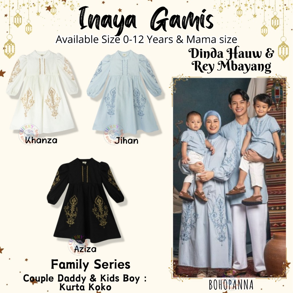Jual Bohopanna 0-12 Tahun & Dewasa Inaya Gamis Lebaran Anak Dan Bayi / Zahra Naura Dress Raya ...