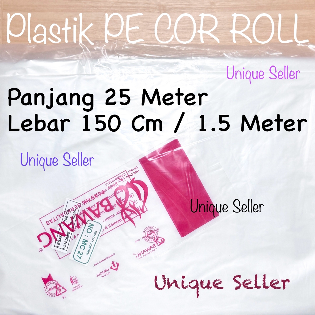 Jual Plastik PE COR ROLL Double Layer 1.5 meter Tebal 03 Panjang 25 ...