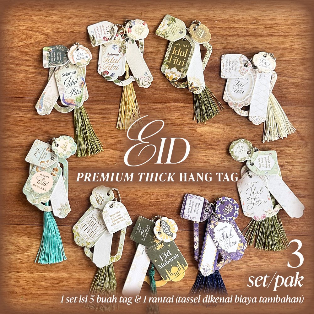 Jual PREMIUM Hang Tag Tebal Lebaran dengan TASSEL RUMBAI / Thick Tag ...