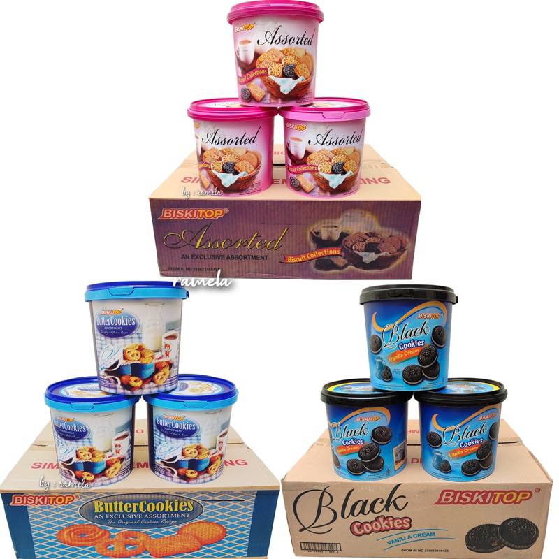 Jual BISKITOP BISKUIT ASSORTED KEMASAN EMBER BULAT ( DUS )/BISKUIT ...