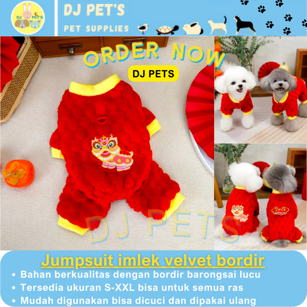 Jual Baju anjing kucing baju imlek cheongsam anjing kucing model jumpsuit premium | Shopee Indonesia