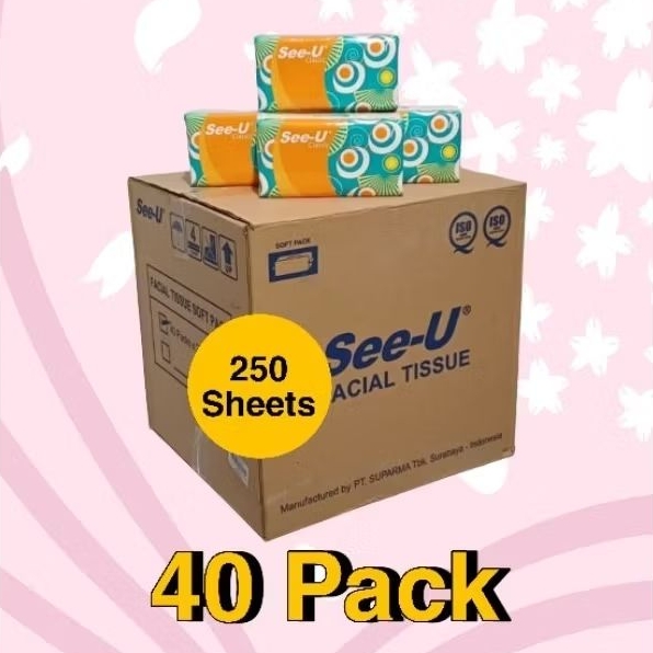 Jual See-U Facial Tissue 250 sheet, 2 ply (40 pack) | Shopee Indonesia