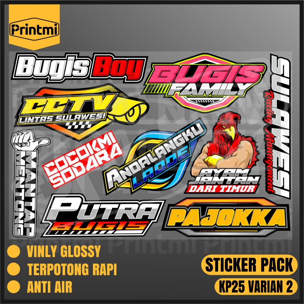 Jual Stiker Racing Pack kata Motor Helm Sticker Bugis Cttv Sulawesi ...