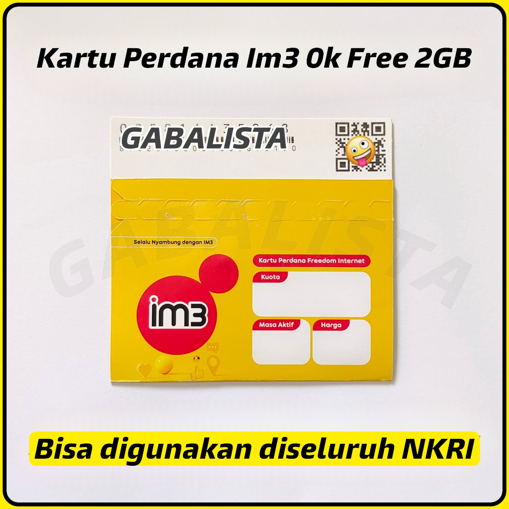 Jual Kartu Perdana indosat im3 0k Free 3GB SEGEL, EXP 28-FEB-2026 ...