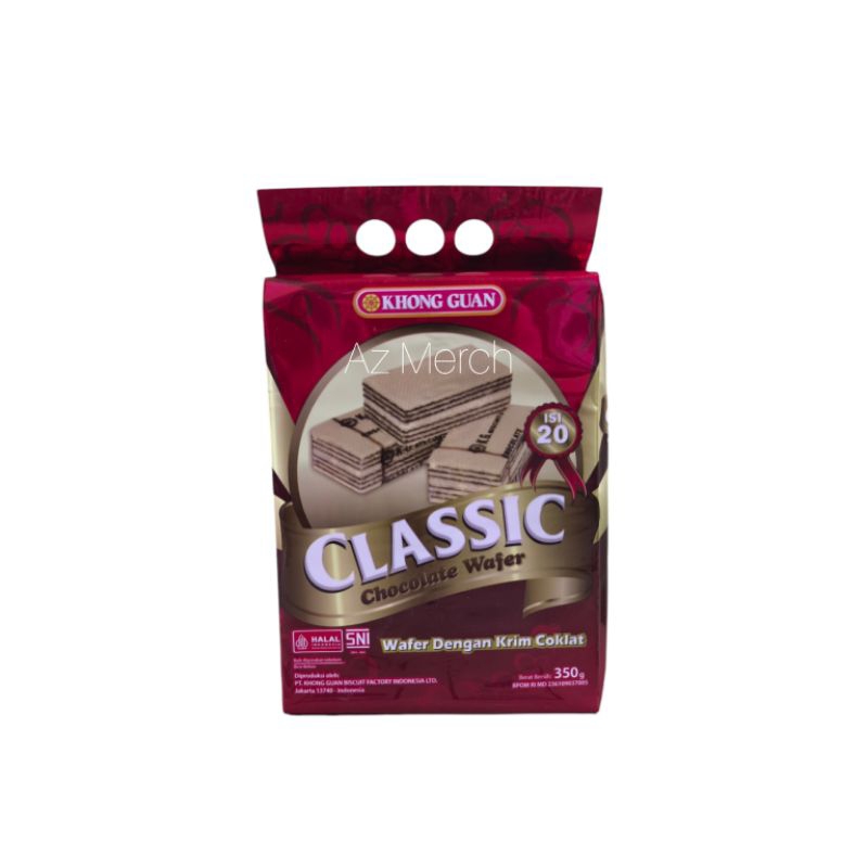 Jual KHONGGUAN CLASSIC WAFER CHOCOLATE PITA MERAH ISI 20pcs 350gr ...
