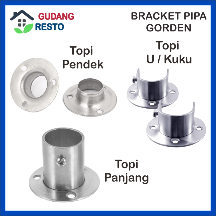 Jual Bracket Pipa Bulat Topi besi Sok DOP 1" 1 inch 25mm 25 mm Tiang ...