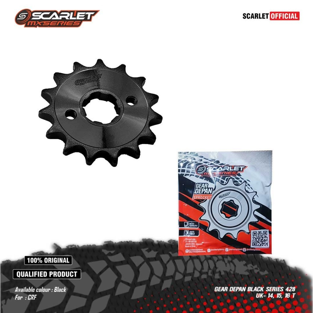 Jual Scarlet Racing - Gear Gir Depan Black Series CRF 428 - 14T 15T 16T ...