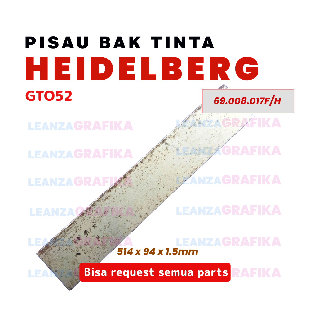 Jual Pisau Perata Tinta GTO52 Mesin Cetak Heidelberg Ink Fountain Blade ...