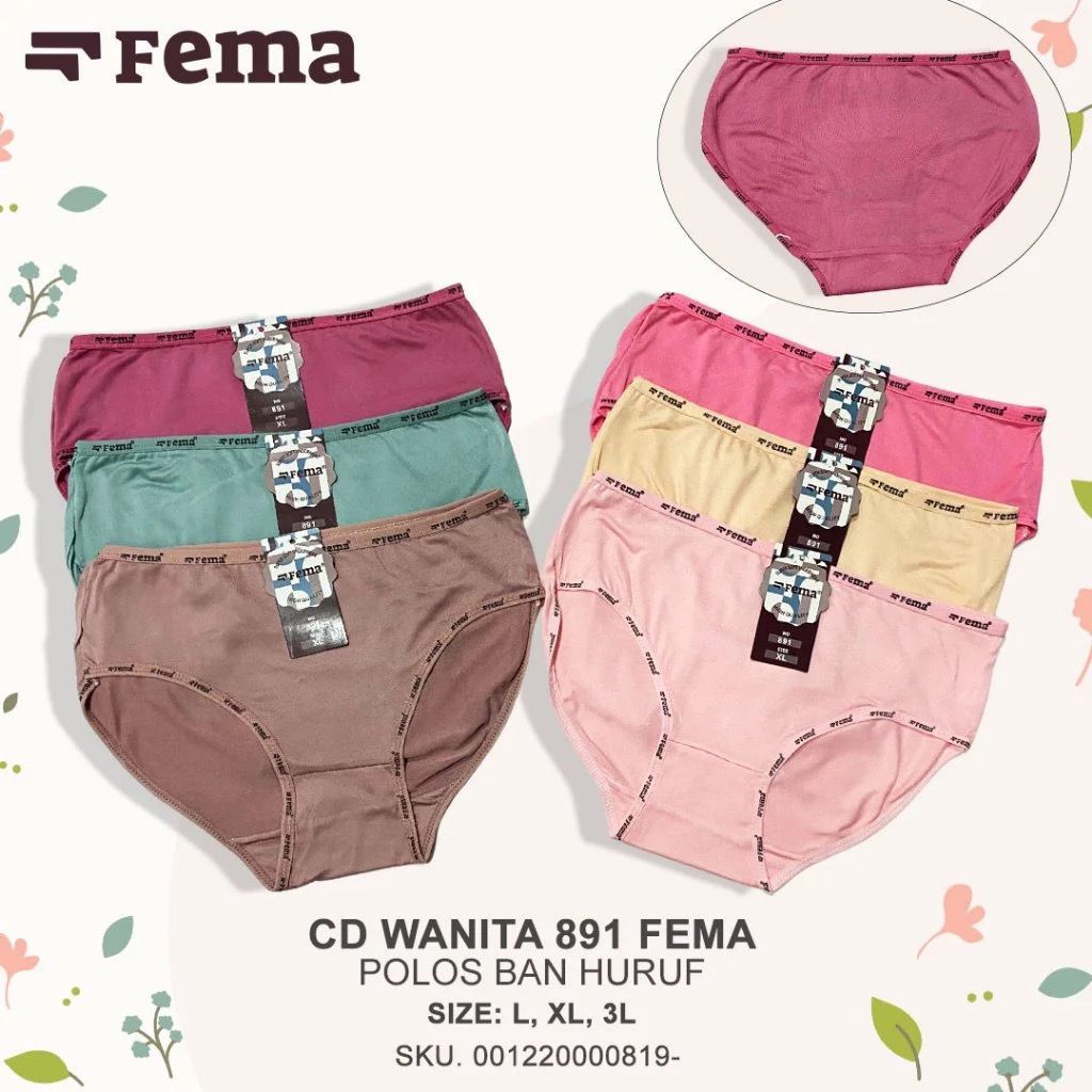 Jual Cd Fema 891 Celana Dalam Wanita Dewasa Remaja Perempuan ABG List Fema Motif Polos - NVA0701 ...