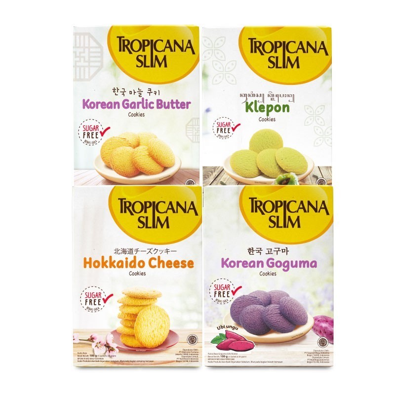 Jual Tropicana Slim Cookies Package 4 Varian Cheese/Garlic Butter ...