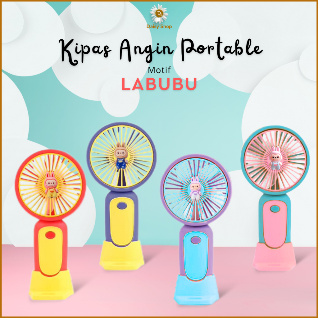 Jual (DS) Kipas Angin Mini Karakter Labubu / Mini Fan Portable USB ...