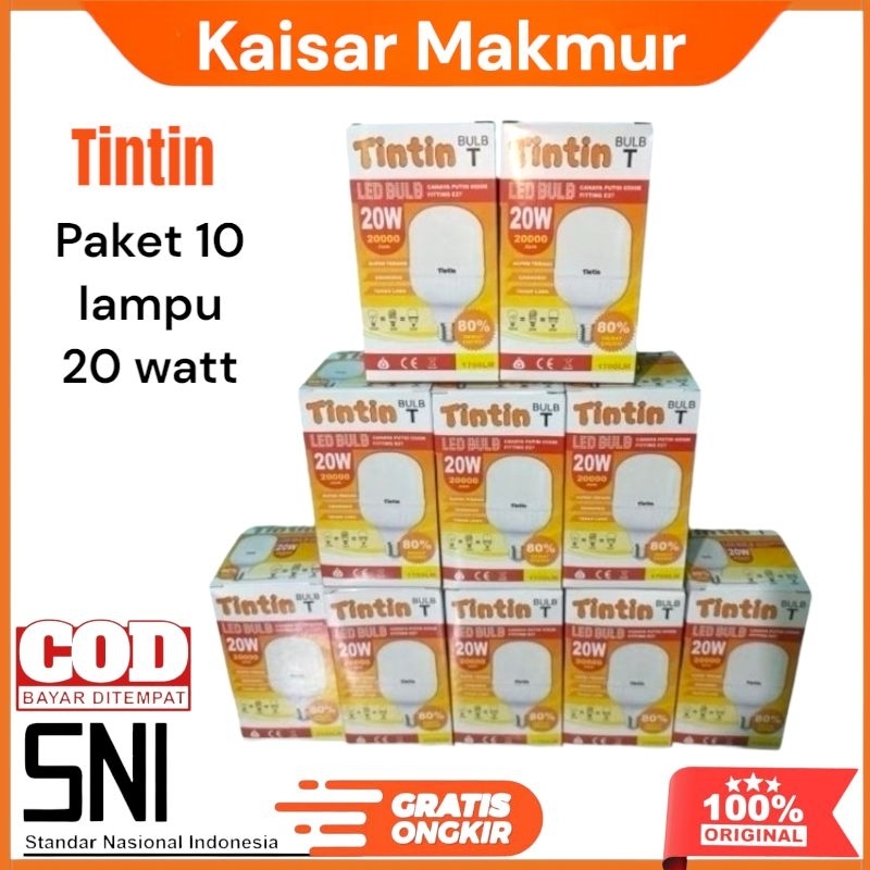 Jual Paket 10 pcs Lampu Led TinTin 20 Watt lampu tintin 20 watt | Shopee Indonesia