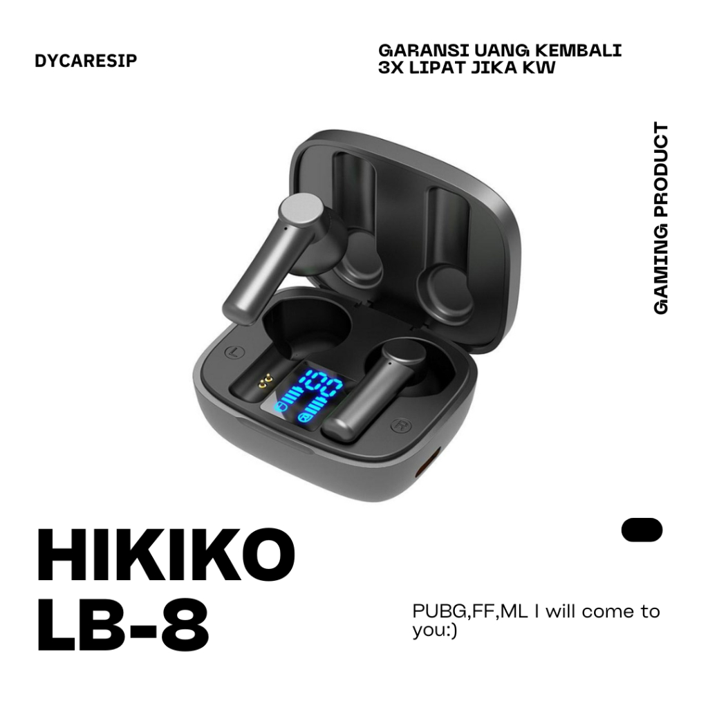 Jual HIKIKO Gaming Wireless Earphone Earbuds TWS Low Latency with Mic ...