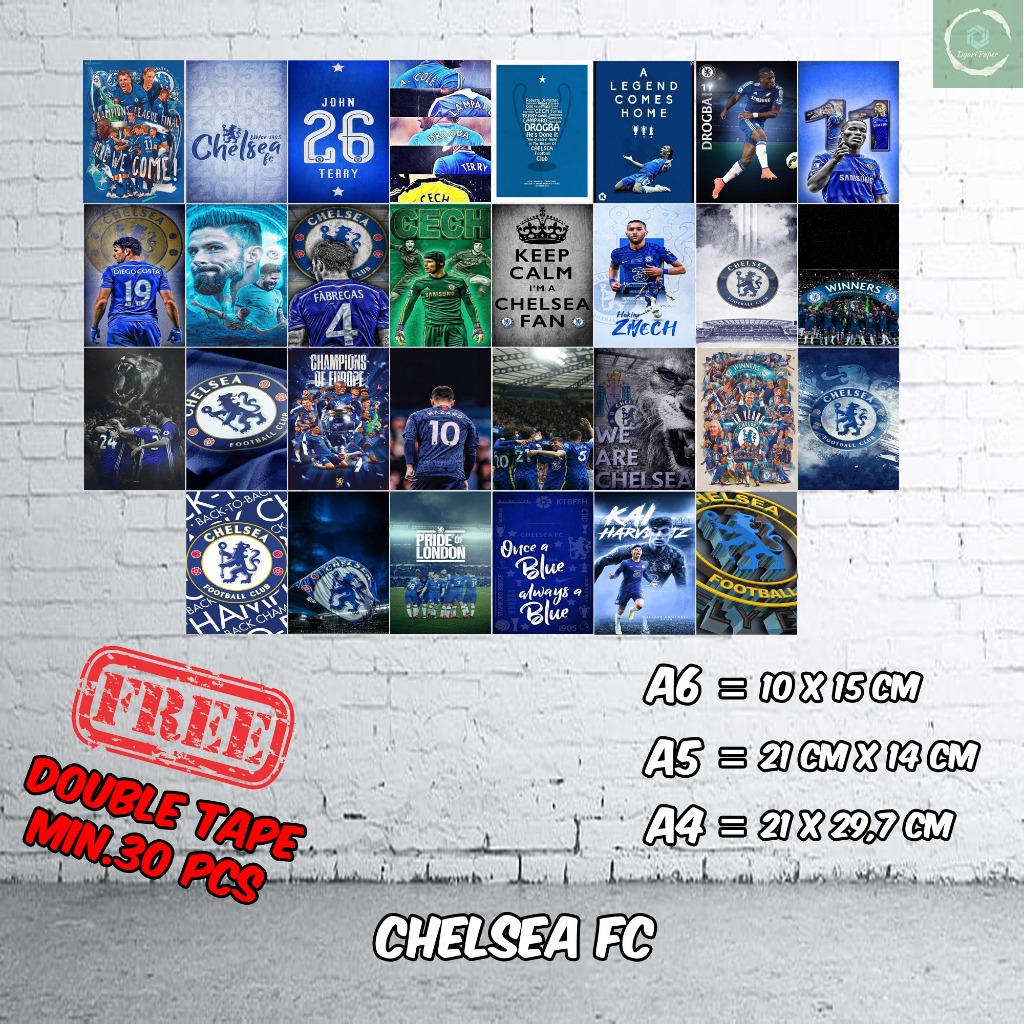 Jual Poster Dinding Ruangan Aesthetic Motif Chelsea FC Tebal 220Gsm ...