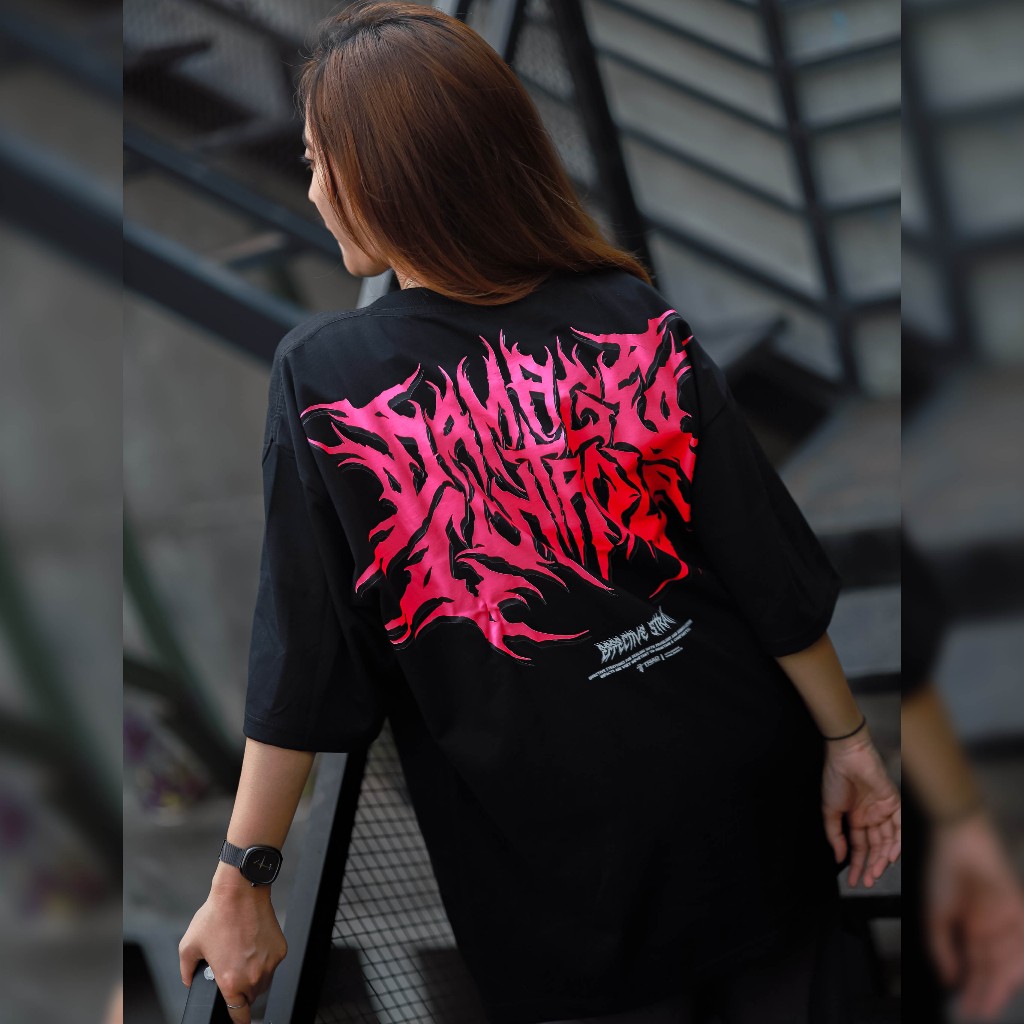 Jual KAOS OVERSIZE & REGULER | DAMAGE CONTROL BLACK T-SHIRT | COTTON ...