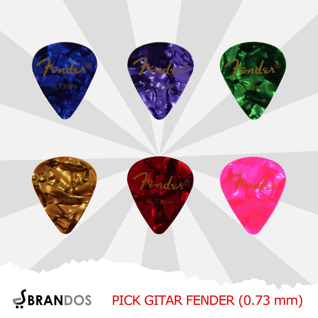Jual Pick Gitar Fender Celluloid (0.73 mm) Standard Guitar Pik PBF-073 ...
