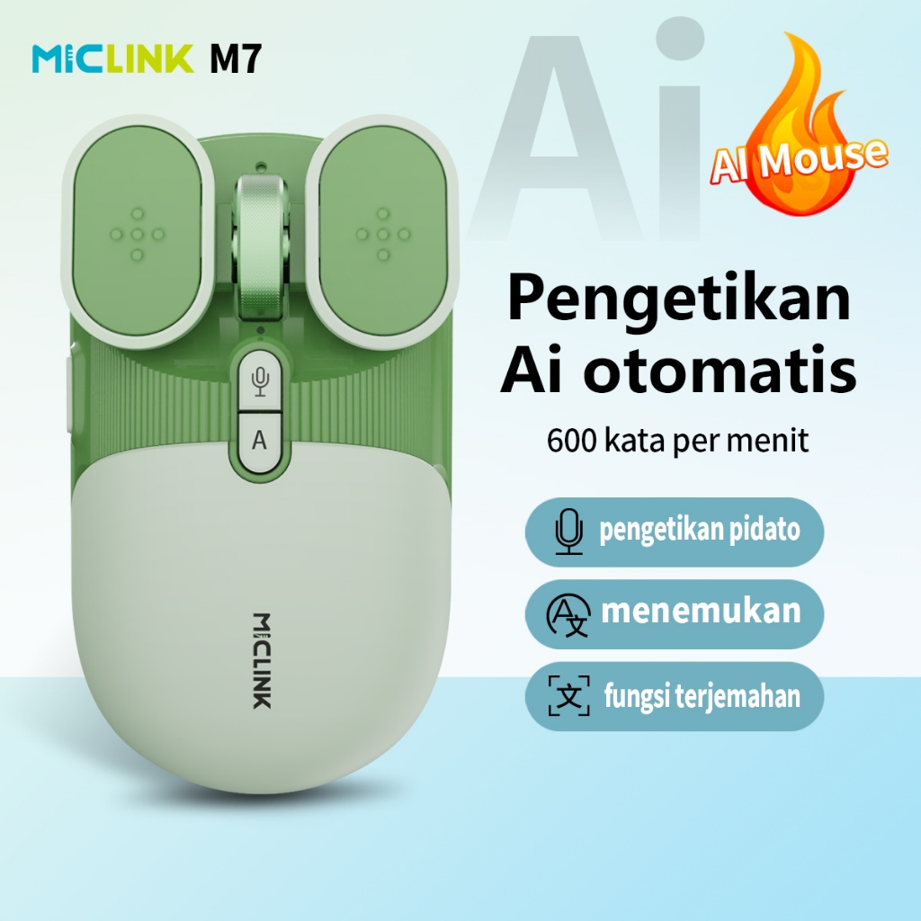 Jual Rulink Mouse AI Cerdas Pengenal Suara-M7 Rechargeable Silent Click Wireless | Shopee Indonesia