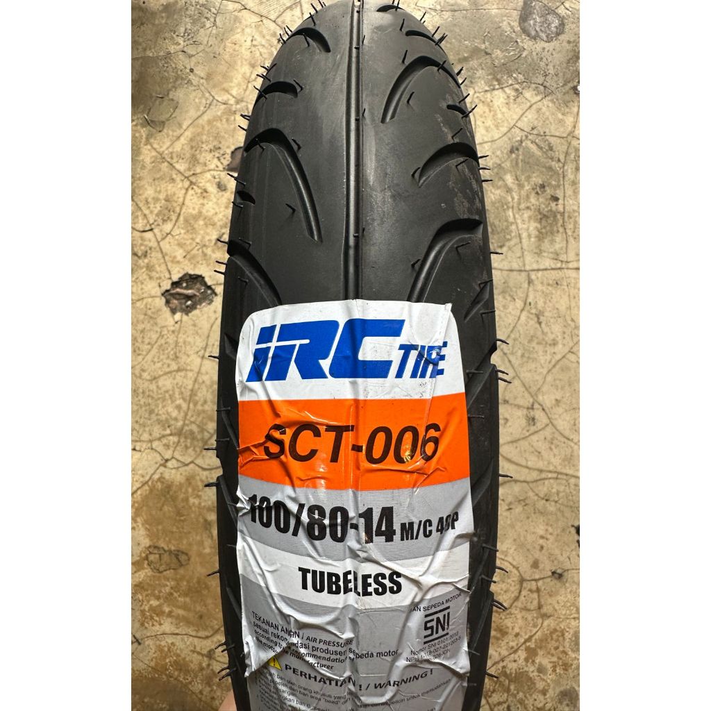 Jual BAN TUBELESS UKURAN 100/80-14 MERK IRC TUBELESS ORIGINAL NEW ...