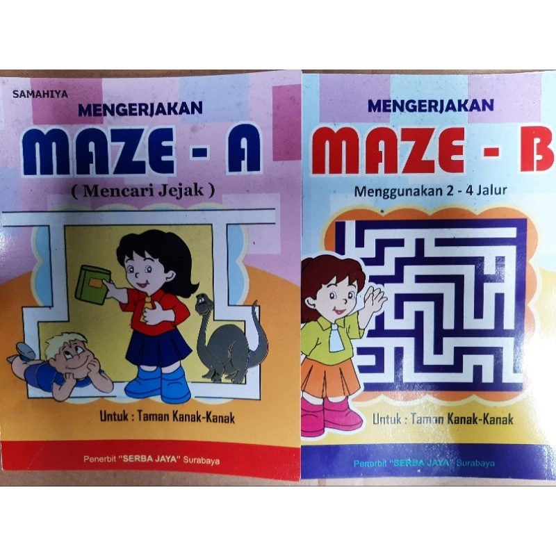 Jual SERBA JAYA - UNTUK PAUD TK SD BELAJAR MENGERJAKAN MAZE -A DAN MAZE ...