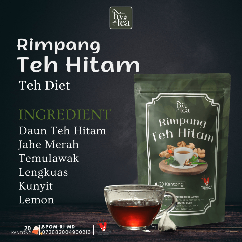 Jual Bye Tea Rimpang Teh Hitam Minuman Herbal Pelangsing Alami Isi 20 ...