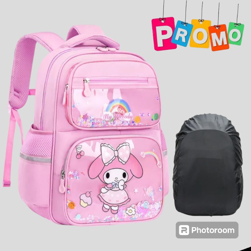 Jual Tas Anak Sekolah Perempuan SD SMP Ransel Kuromi Cewek Gratis Botol Dan Raincover Kapasitas ...
